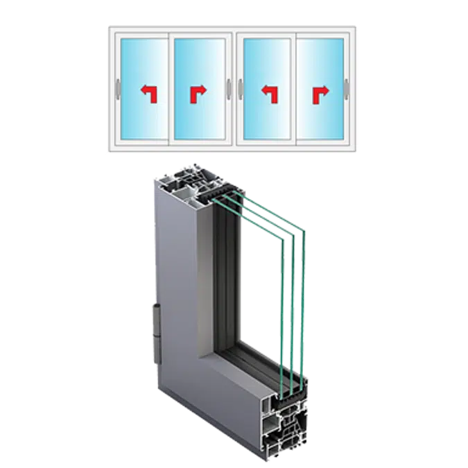 BIM objects - Free download! Metra NC-S 150 HES - 2 sliding sashes on 2 ...