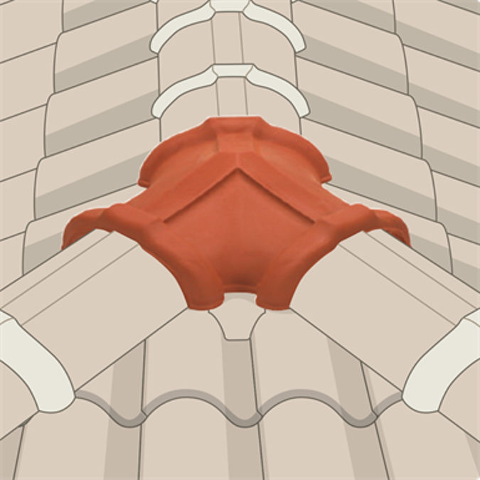 BIM objects - Free download! Q42 - 3 way ridge female with slope ...