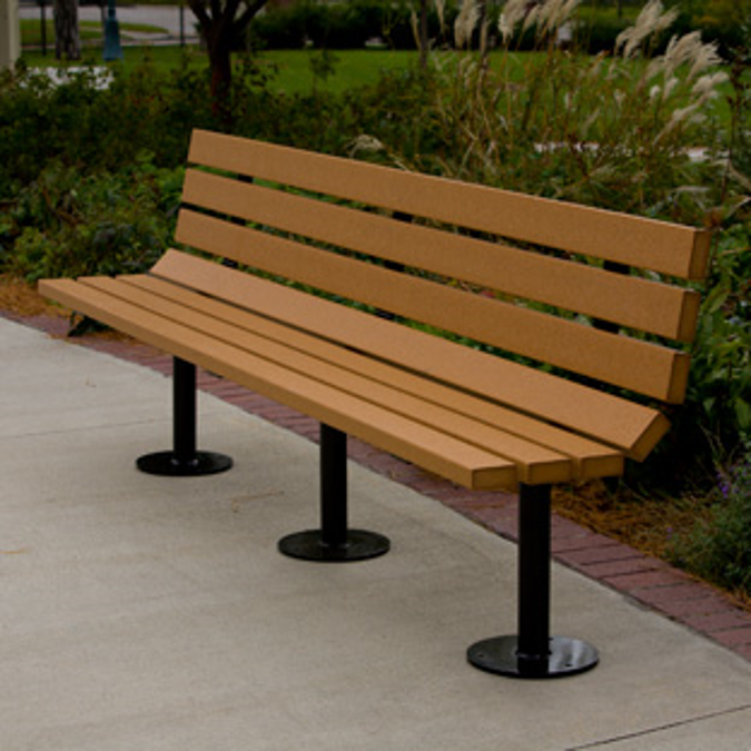BIM objects - Free download! Avondale Wood/Plastic Pedestal Benches ...