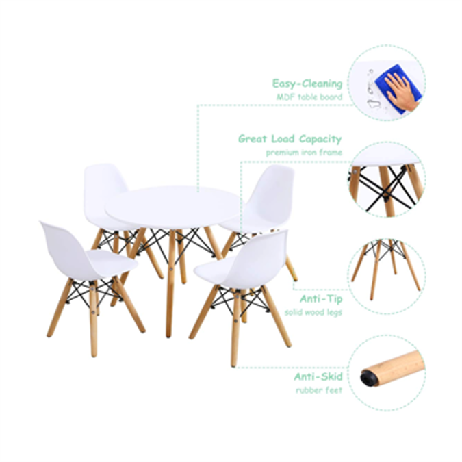 BIM objects - Free download! Kids Table and Chair Set | BIMobject
