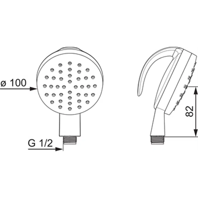 BIM objects - Free download! HANSAMEDIPRO Flex Hand shower 44280170 ...