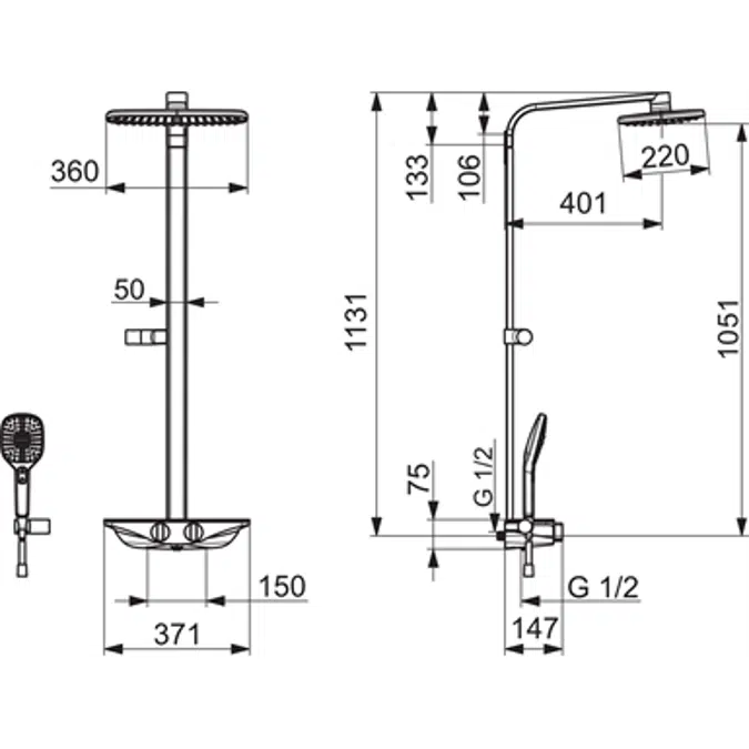 BIM objects - Free download! Oras Esteta Shower system 7590-15 | BIMobject