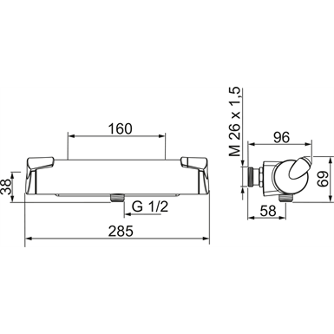 BIM objects - Free download! Oras Optima Shower faucet 7150 | BIMobject