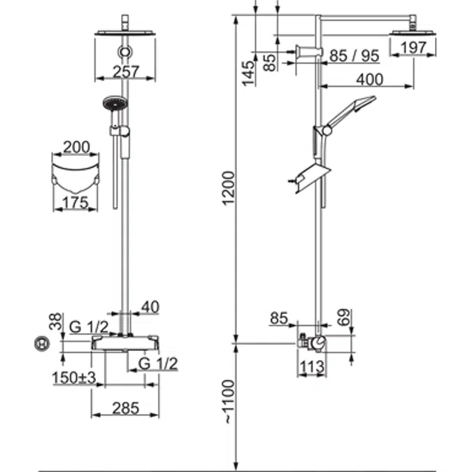 BIM objects - Free download! Oras Optima Shower system 7157 | BIMobject