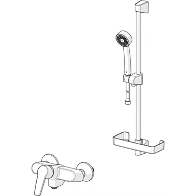 BIM objects - Free download! Oras Saga Single lever shower faucet with ...