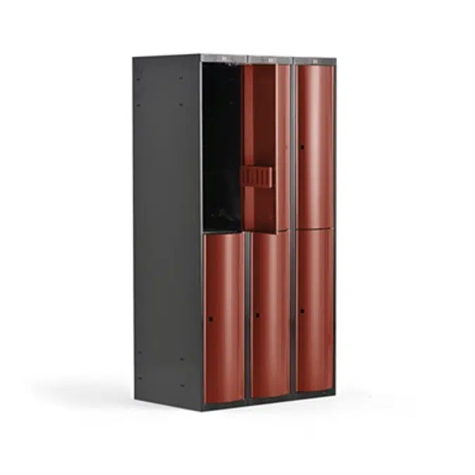 BIM objects - Free download! Compartment Locker Curve 900mm 3 Sections ...