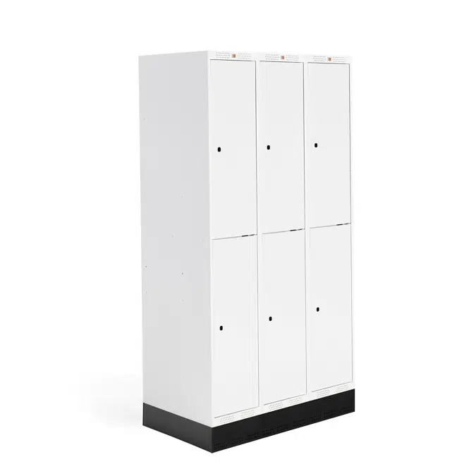 BIM objects - Free download! Student locker ROZ, 3 sections 6 doors ...