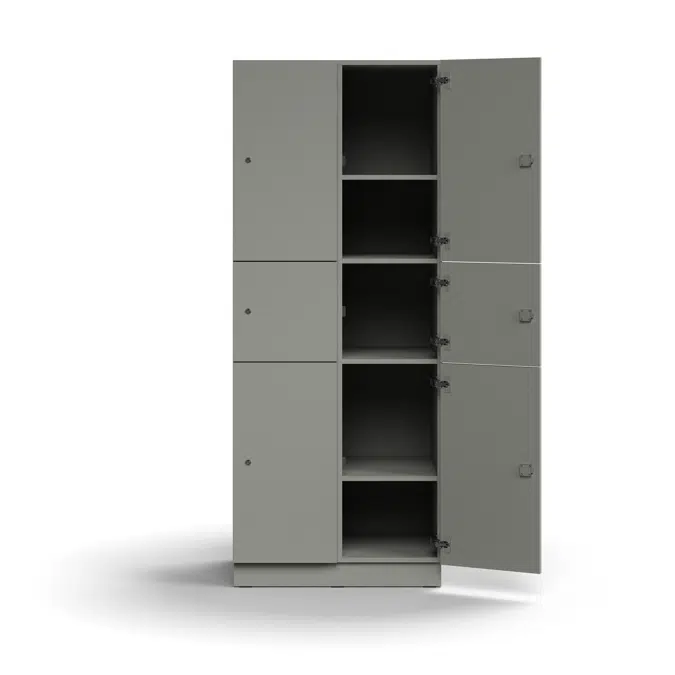 BIM objects - Free download! Compartment locker QBUS, 6 comps, base ...