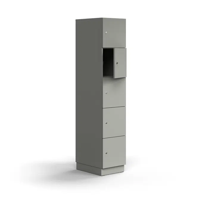 Objetos BIM - ¡Descarga gratis! Compartment locker QBUS, 5 comps, base ...