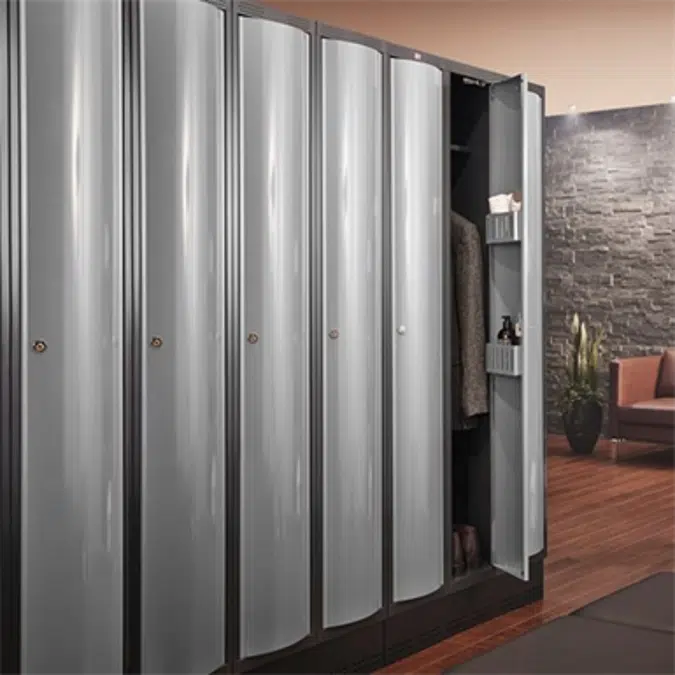 BIM objects - Free download! Clothing Locker Curve 900mm 3 Sections 3 ...