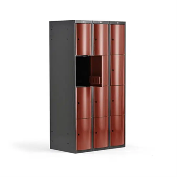 BIM objects - Free download! Compartment Locker Curve 900mm 3 Sections ...