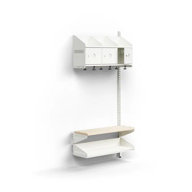 BIM objects - Free download! Cloakroom unit ENTRY, add-on wall unit, 3 ...