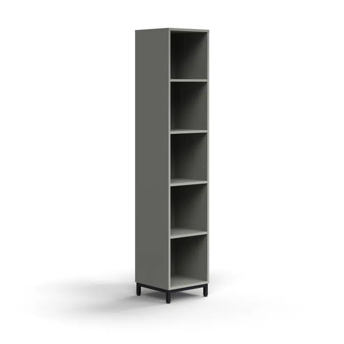 BIM objects - Free download! Bookcase QBUS, 4 shelves, leg frame ...