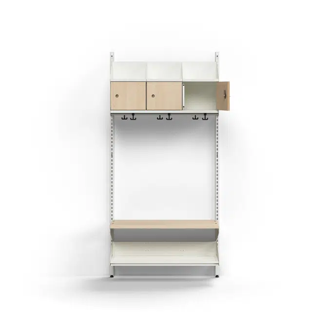 BIM objects - Free download! Cloakroom unit ENTRY, basic wall unit, 3 ...