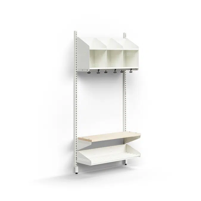 BIM objects - Free download! Cloakroom unit ENTRY, basic wall unit, 3 ...