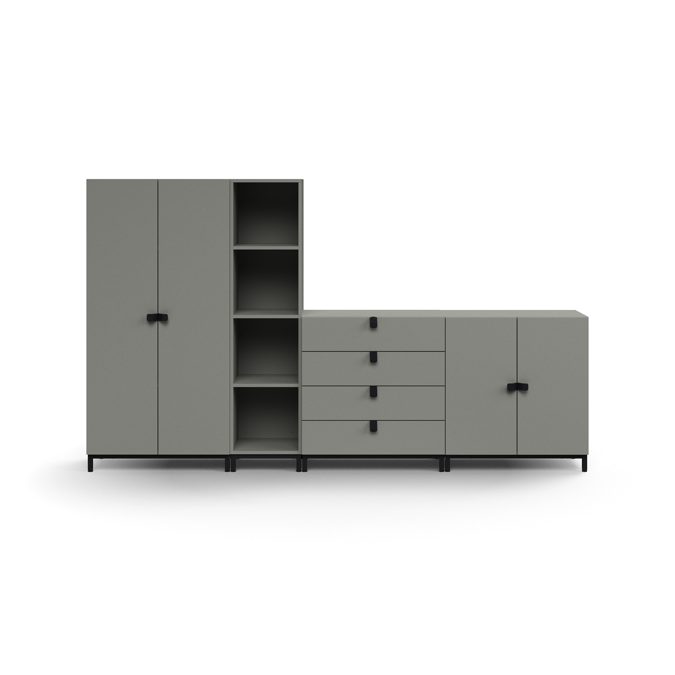 BIM objects - Free download! Storage unit QBUS, cabinet + 4 open comps ...