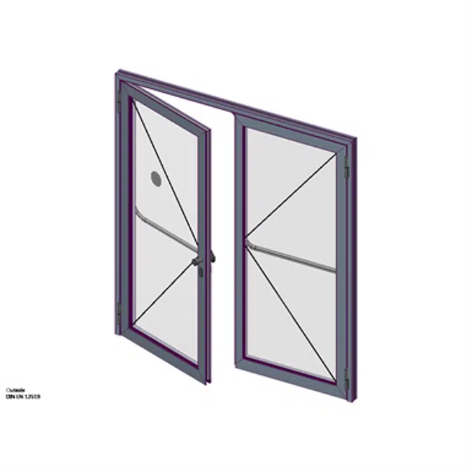BIM objects - Free download! Door Janisol C4 EI90, double leaf ...
