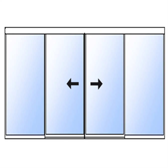 BIM objects - Free download! Sliding Door Slim double with fixed panels ...