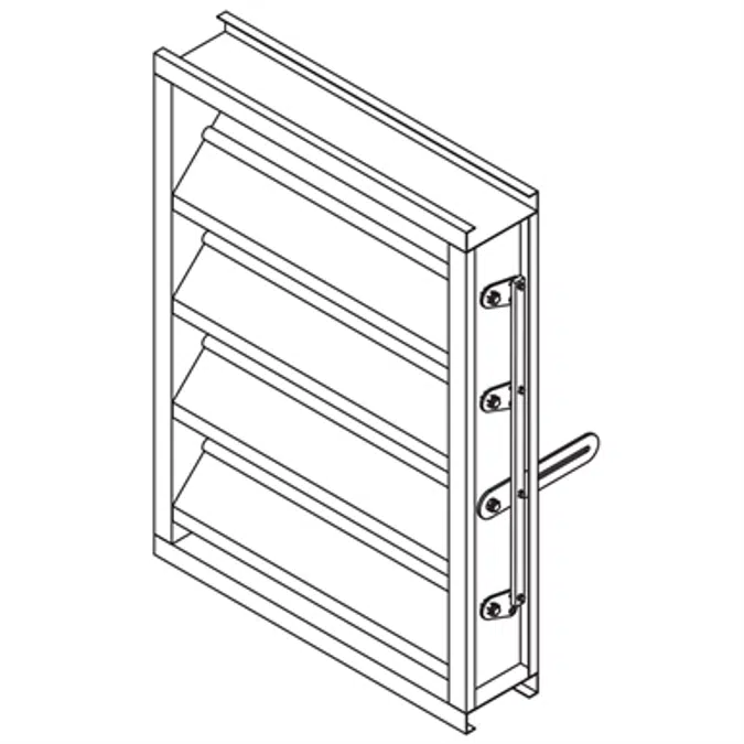 Objetos BIM - ¡Descarga gratis! Steel Louver - 4" Deep - 45 Degree ...