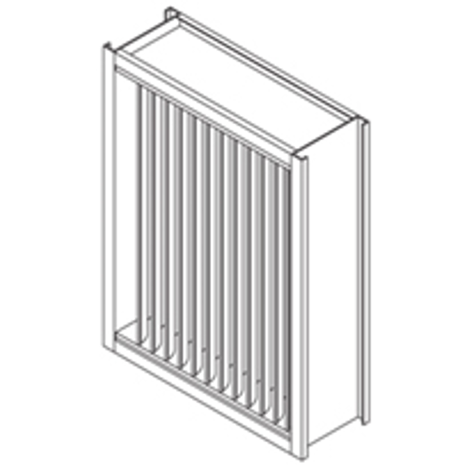 BIM objects - Free download! Extruded Aluminum Louver, 6" Deep, 45 ...