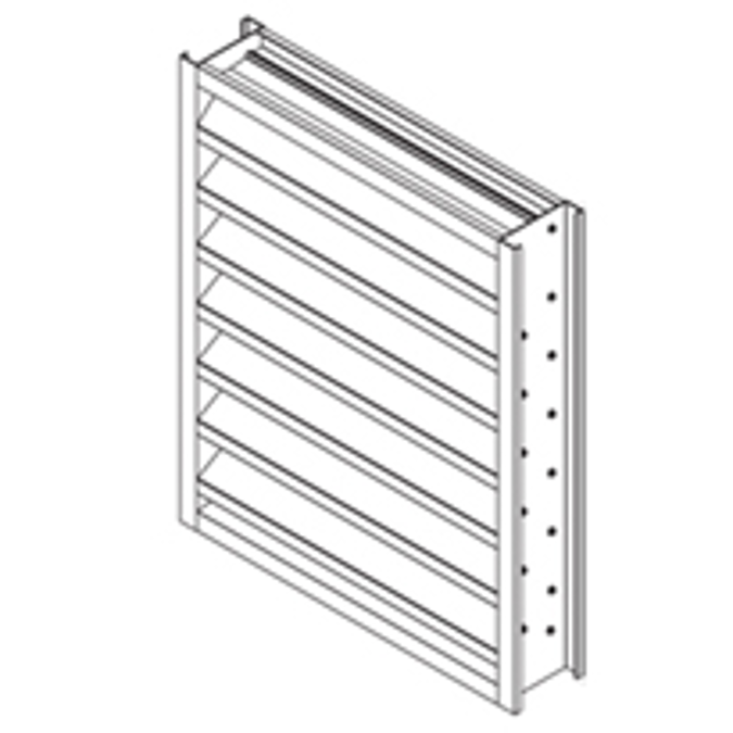 BIM objects - Free download! Extruded Aluminum Louver, 4" Deep, 30 ...