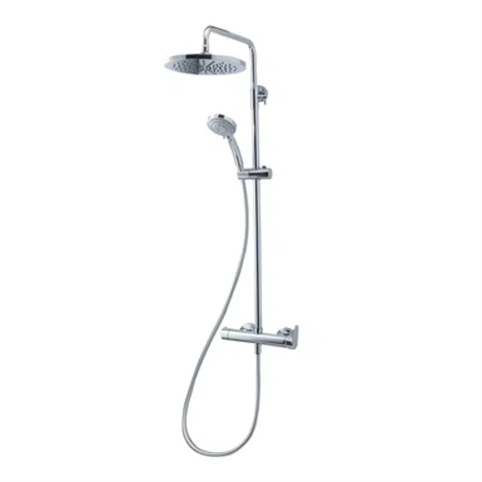 BIM objects - Free download! NINE Shower mixer column with 200mm spray ...