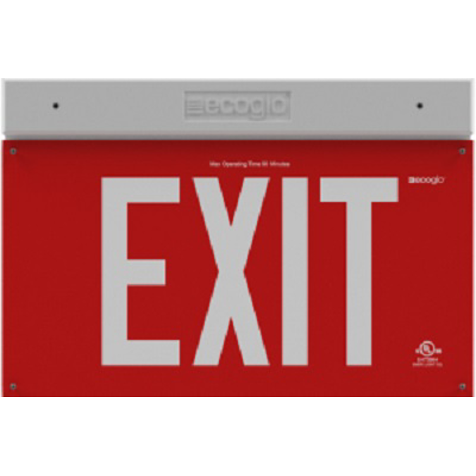 BIM objects - Free download! EXH Hybrid LED-Luminescent Exit Signs ...