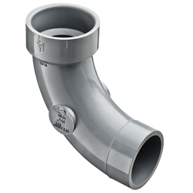 BIM objects - Free download! LabWaste® Long Sweep 1/4 Bend, Street - 90 ...