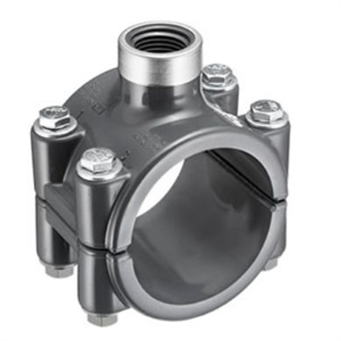 BIM objects - Free download! SCH80 CPVC/PVC Clamp-On Saddle x (SR ...