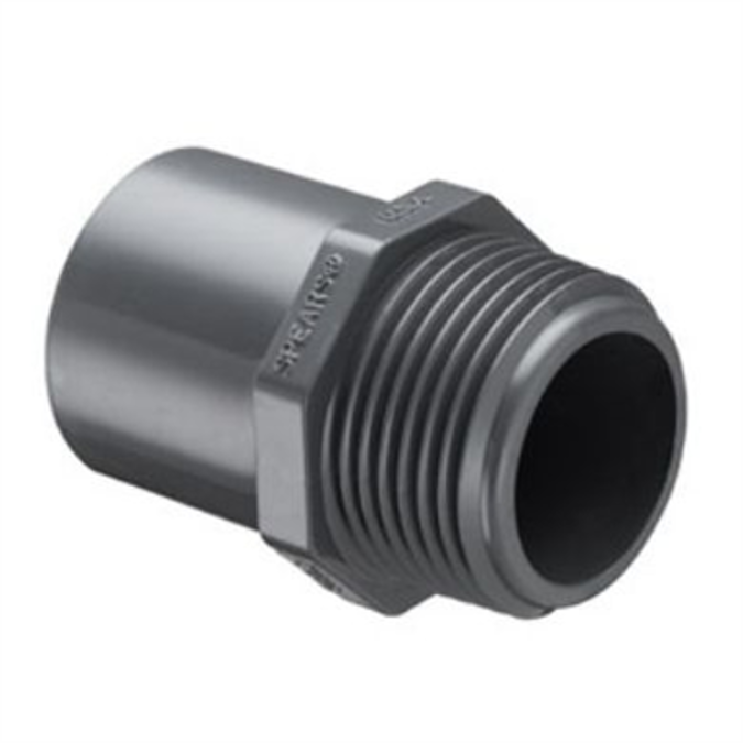 BIM objects - Free download! SCH80 CPVC/PVC Male Adapter (Spig x Mpt ...