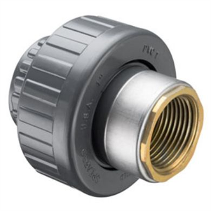 BIM objects - Free download! SCH80 CPVC/PVC Union (Soc x BR Fpt) w/ FKM ...