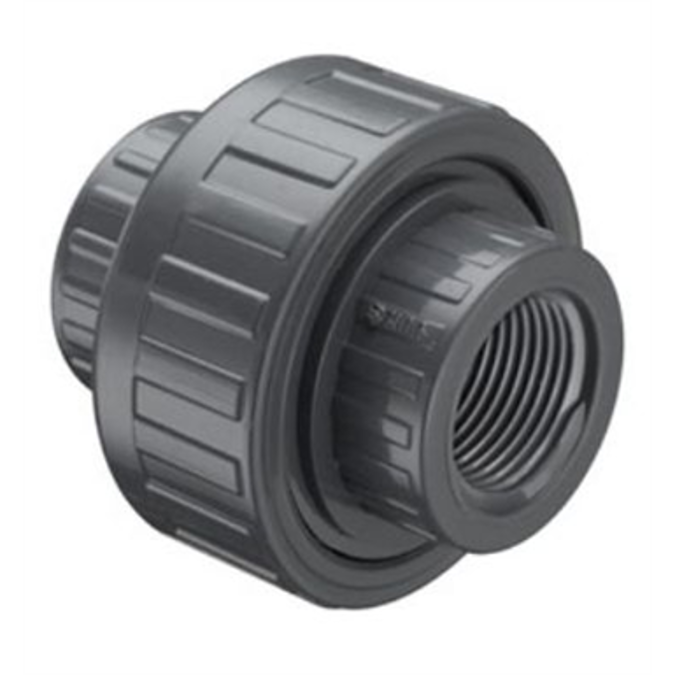 BIM objects - Free download! SCH80 CPVC/PVC Union - Transition (Bsp x ...