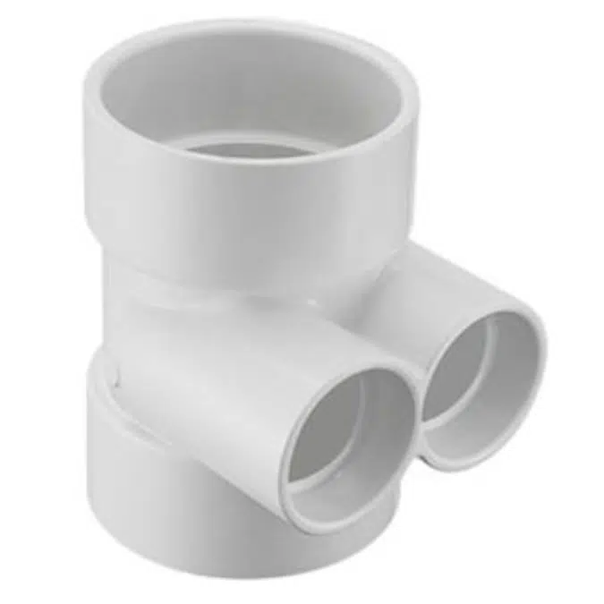 BIM objects - Free download! DWV PVC Horizontal Twin Tee | BIMobject