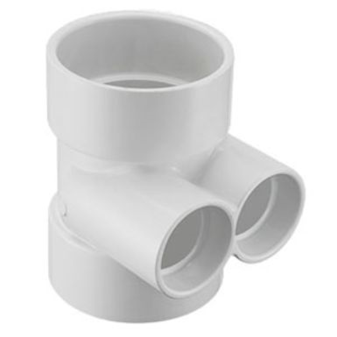 BIM objects - Free download! DWV PVC Horizontal Twin Tee | BIMobject