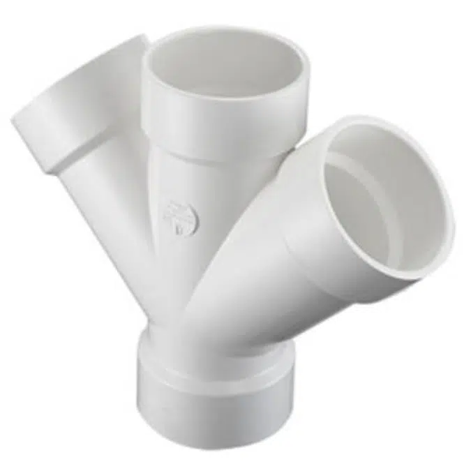 BIM objects - Free download! DWV PVC Double Wye, with 2" Side Inlet ...
