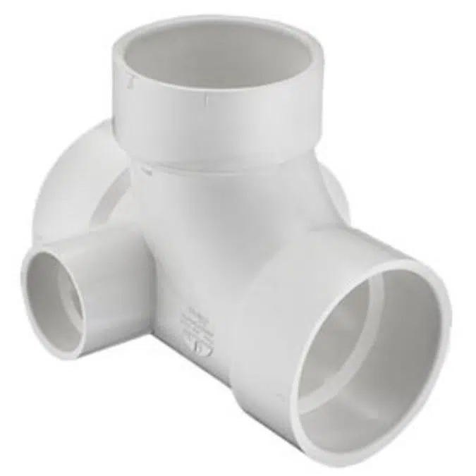 BIM objects - Free download! DWV PVC Sanitary Tee with R&L Side Inlets ...