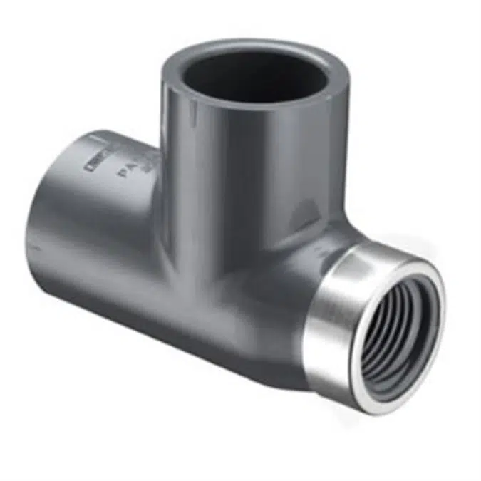 BIM objects - Free download! SCH80 CPVC/PVC Tee - Reducing (Soc x SR ...