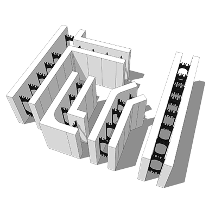 BIM objects - Free download! Amvic - R22 4in Insulated Concrete Forms ...