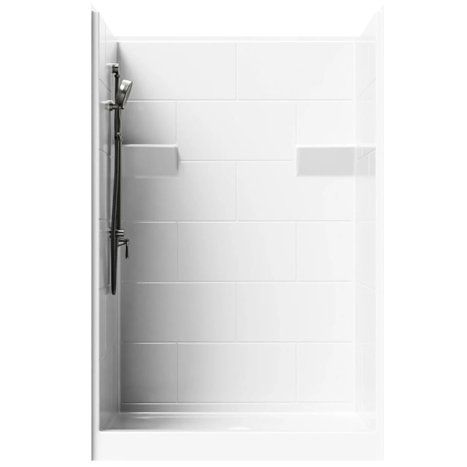 BIM objects - Free download! 4' Curbed Shower with Simulated Tile - 51 ...