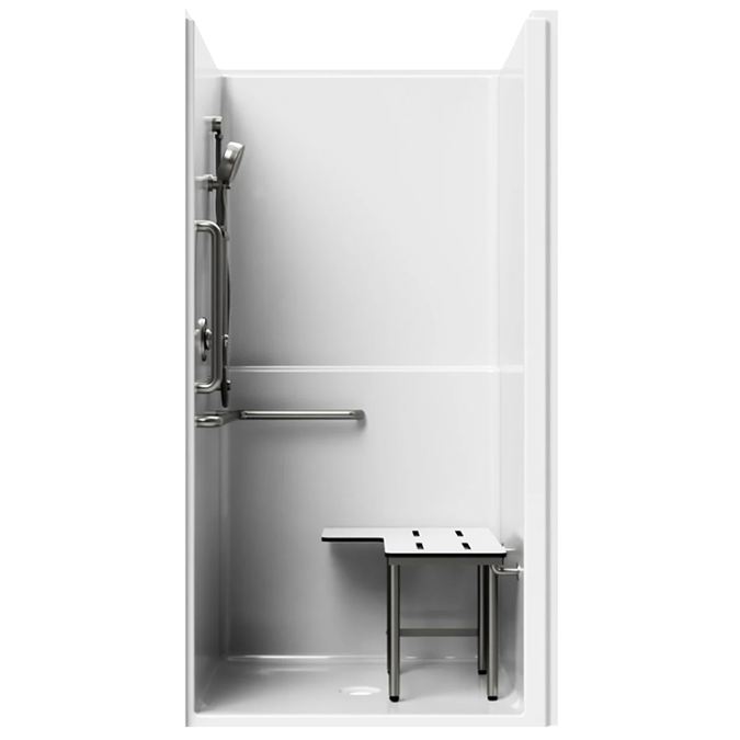 BIM objects - Free download! 3' Transfer Shower with Return Flange and ...