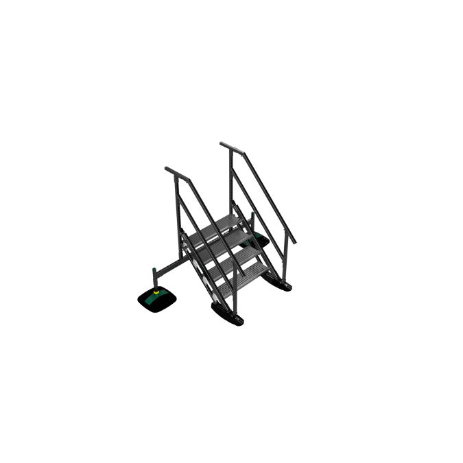 BIM objects - Free download! Walkway and stepover Stairs 4 steps with ...