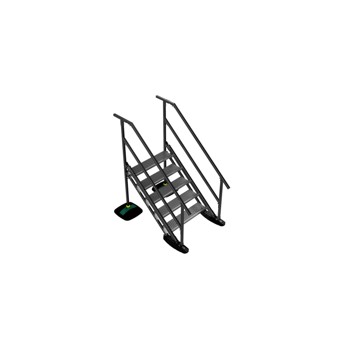 BIM objects - Free download! Walkway and stepover Stairs 5 steps with ...