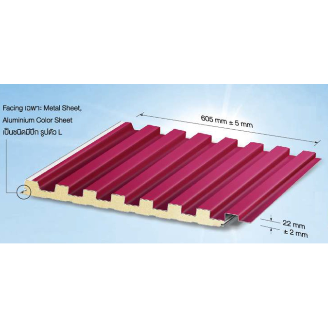 BIM object - ดาวน์โหลดฟรี! Suntech Roof Metal Sheet SPU-22sq-605 ...