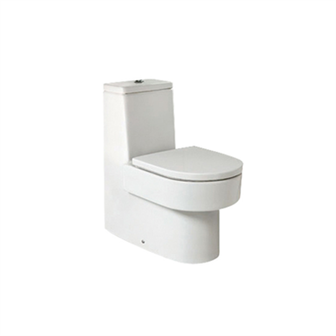 BIM objects - Free download! One piece Toilet with dual outlet. P-Trap ...