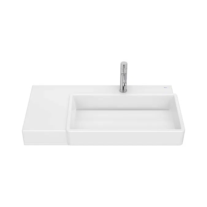 Objetos BIM - ¡Descarga gratis! Tura Wall-hung vitreous china asymmetric right hand basin ...