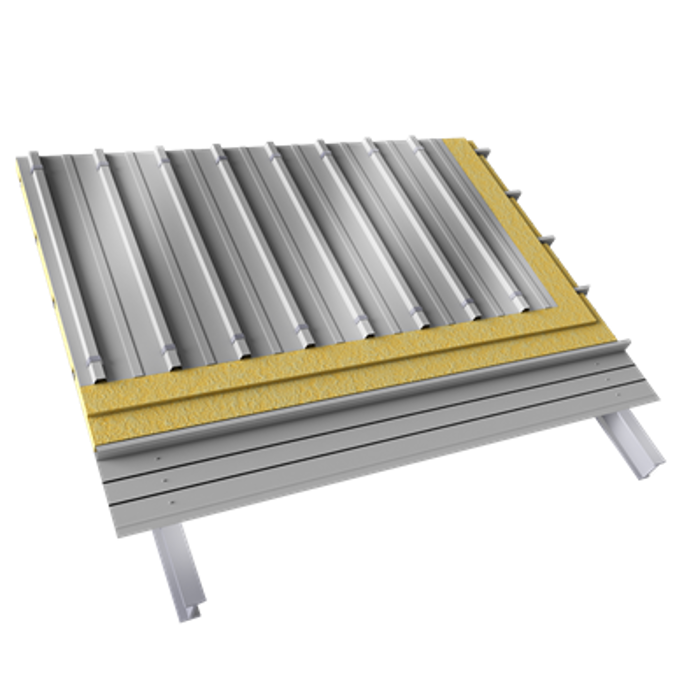 BIM objects - Free download! Steel double skin roofing crossed with ...