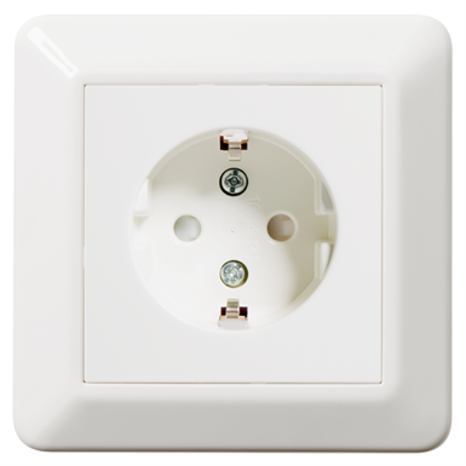 BIM objects - Free download! Single socket outlet RS16 flush PW RAL9003 ...