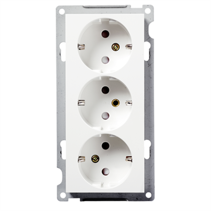 BIM-objekter – gratis download! Triple socket outlet RS16 flush PW ...