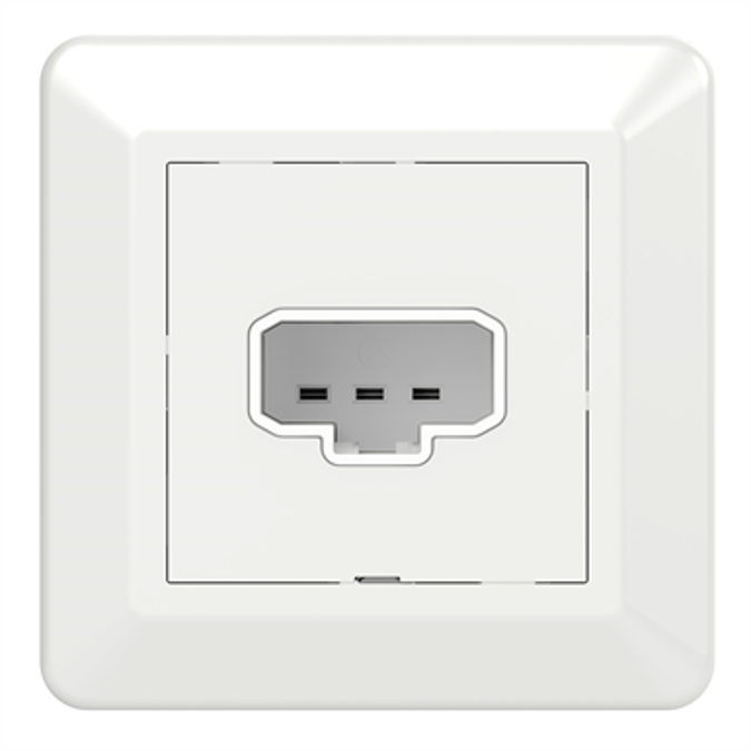 BIM objects - Free download! DCL wall socket outlet RS16 PW RAL9003 ...