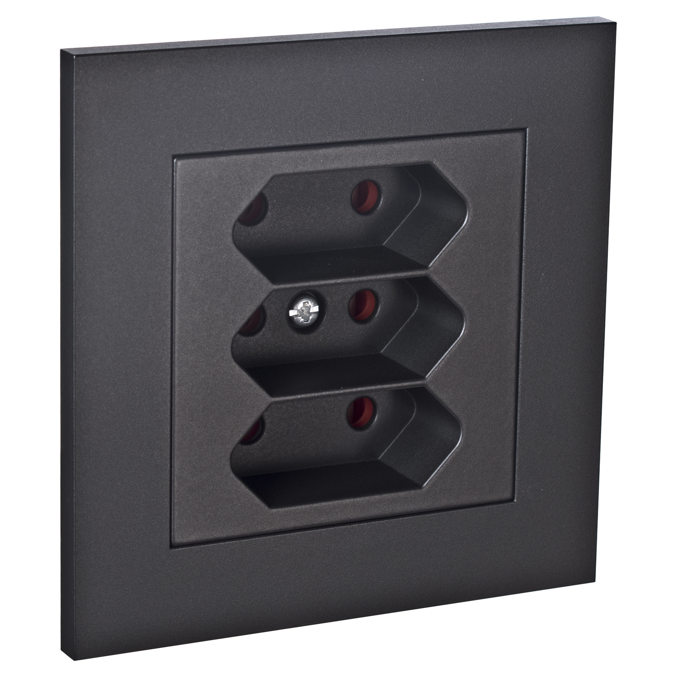 BIM objects - Free download! PLUS triple Euro socket-outlet BLK RAL9005 ...